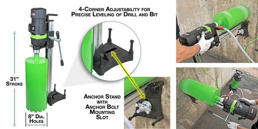 CS Unitec DBE 201 8" Heavy Duty Concrete Core Drill 110V - Wet Diamond ...