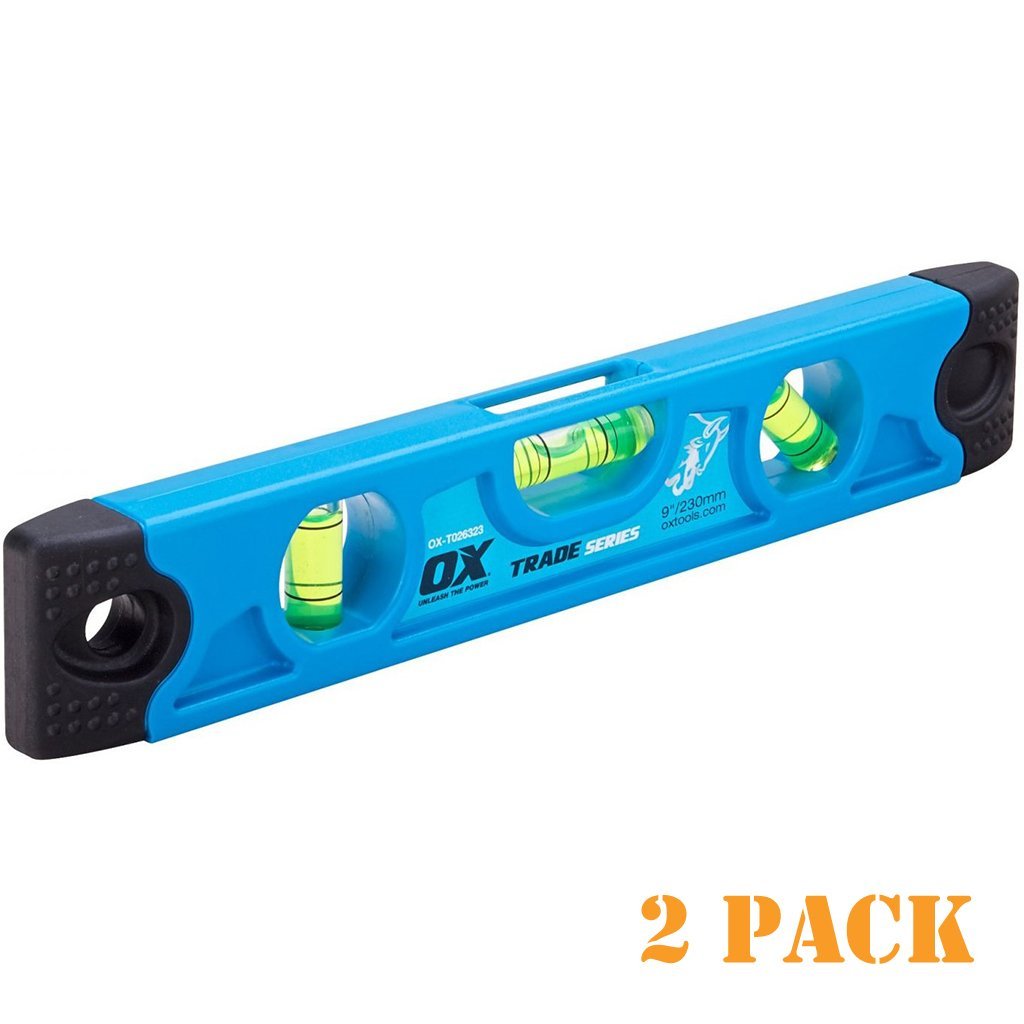 Magnetic V-Grooved Level 2 PK - 9 In, Rubber Shock Caps - Carbour Tools