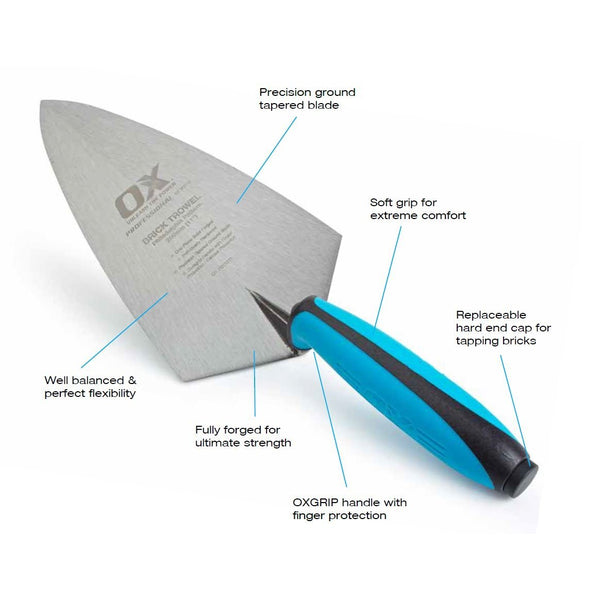 Masonry Brick Trowel- Narrow or Wide London Shape, 9 - 12 In - Carbour Tools