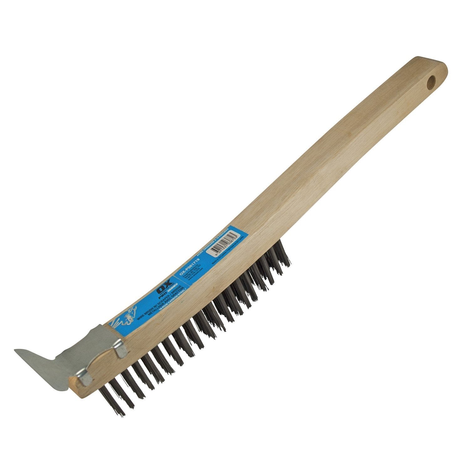 Wire Brush with Metal Scraper - 19 Rows (PK 8 Brushes) - Carbour Tools